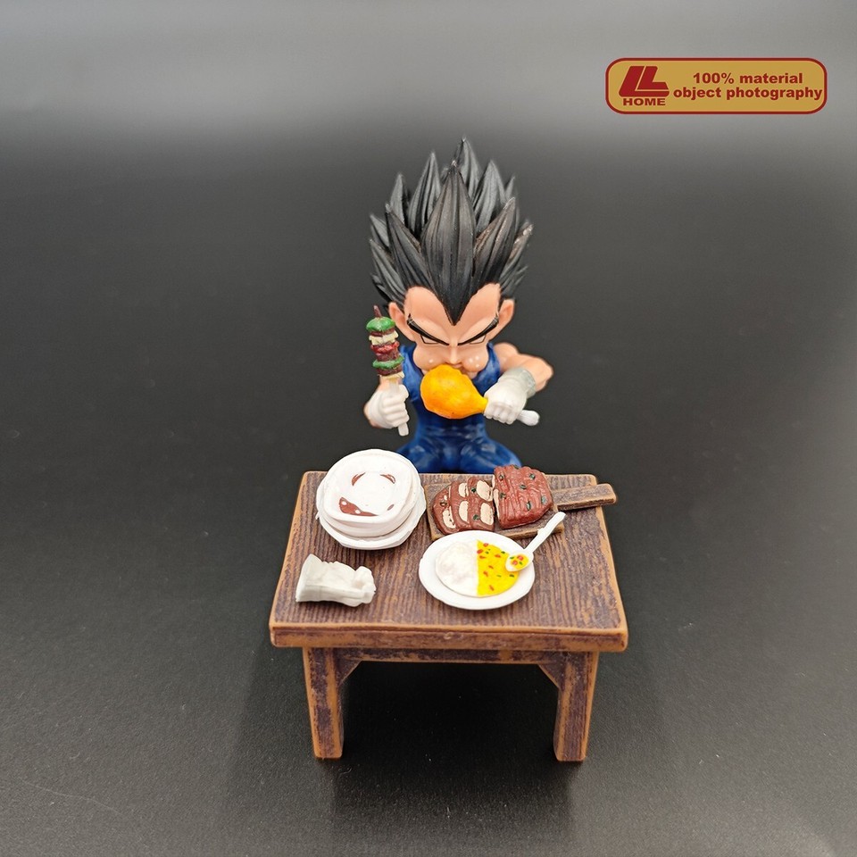 Anime Dragon Ball Z Vegeta eating Chicken leg cute 1PC Figure Statue ...