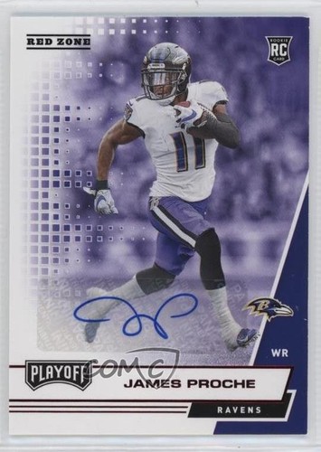 2020 Panini Playoff Rookies Red Zone Auto James Proche #253 Rookie Auto ...