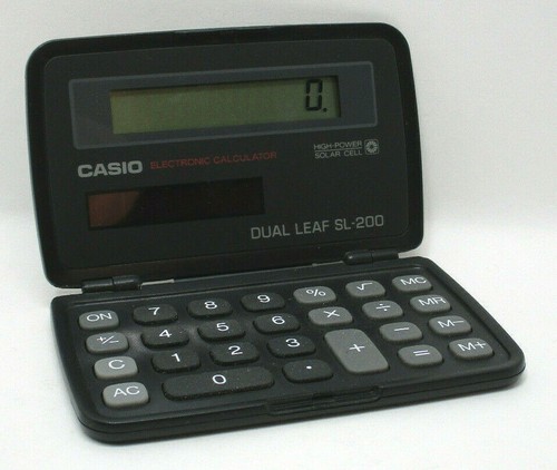 Casio Electronic Calculator Dual Leaf SL-200 Solar Power (E1) | eBay