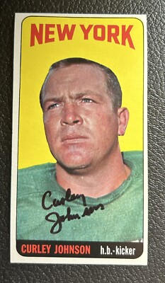 Curley Johnson Signed Autographed 1965 Topps Card # 119 New York Jets ...