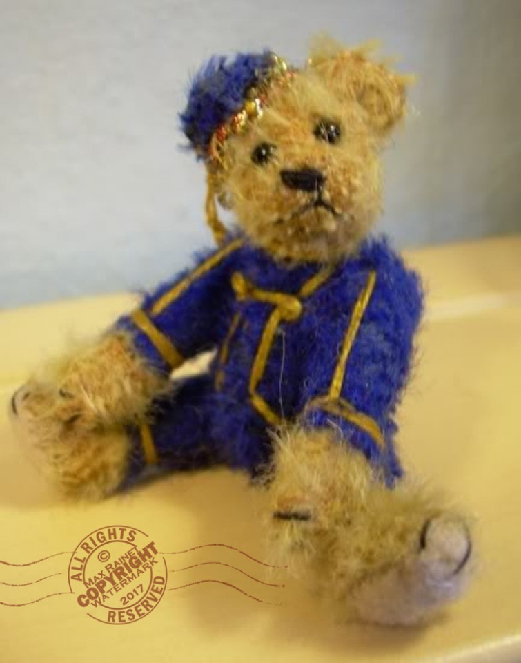 Miniature Bellhop TEDDY BEAR 2010 Cathy Peterson 3.75" Roosevelt Bear ...