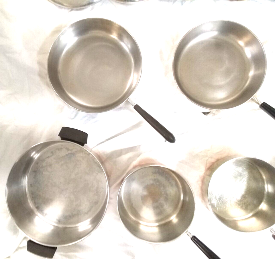Revere Ware 16 Piece 1801 SS Copper Clad Cookware Sauce Pan Skillet ...