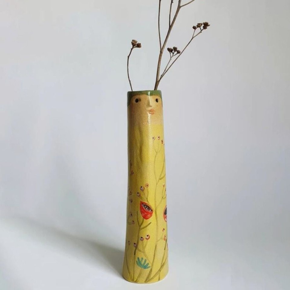 Character Hand Painted Bohemian Style Vases Spring Bud Vases Living ...
