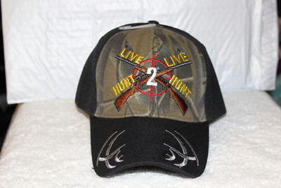 HUNTING LIVE TO HUNT RIFLE OUTDOOR HUNTER BASEBALL CAP ( BLACK ...
