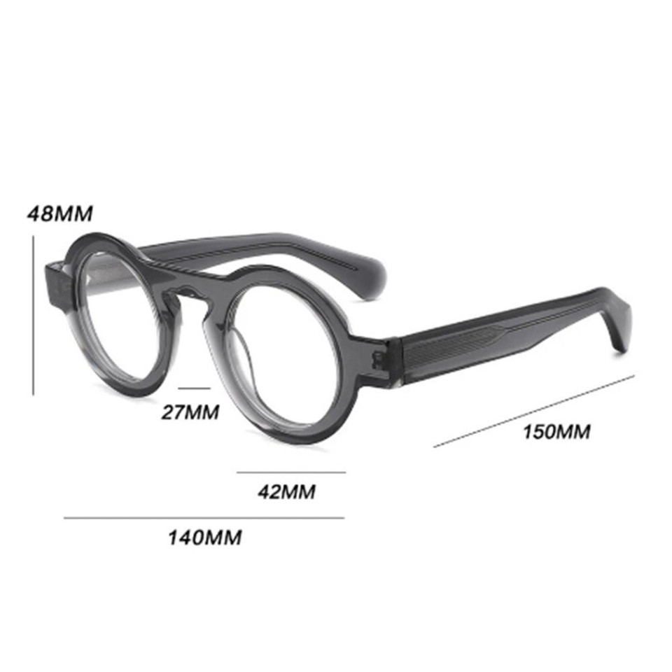 Vintage Round 42mm Eyeglasses Frames Retro Durable Glasses Full Rim ...