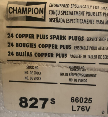 Champion L76V 827S GENUINE Copper Plus Spark Plug | Gasoline | Standard ...