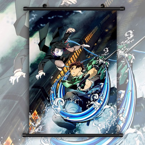 Demon Slayer Enmu Kamado Tanjirou Banner Canva Wall Poster Scroll Room ...