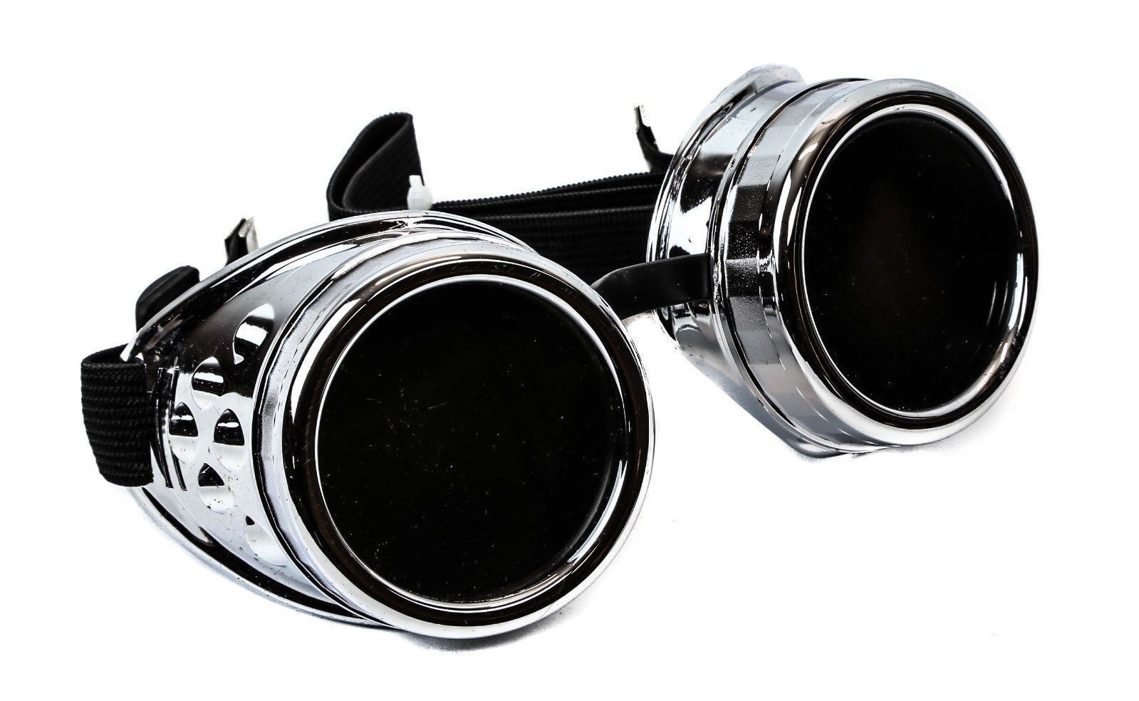 Silver Plain goggles cyber punk biker gothic rave cosplay aviator ...