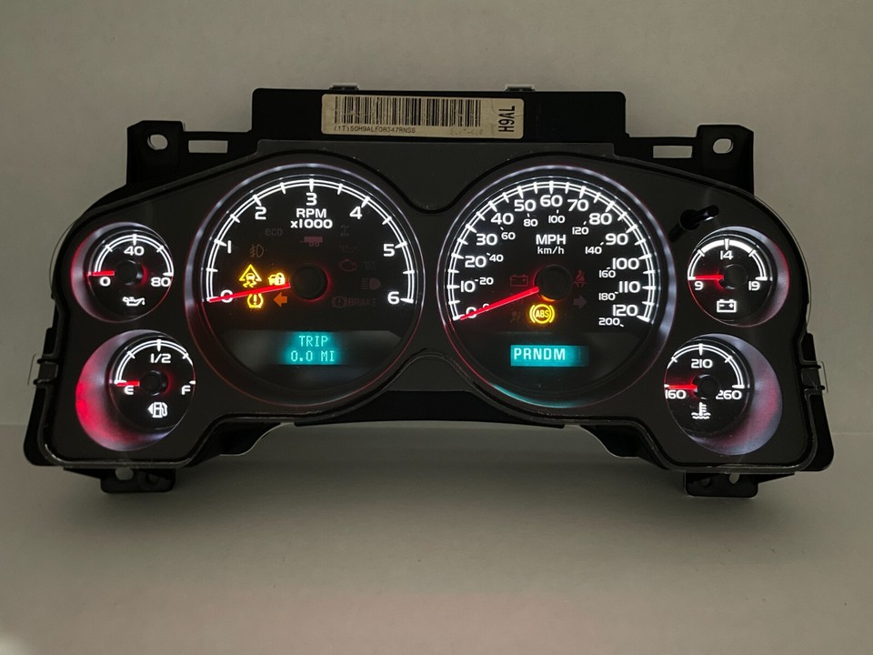 2007-2013 General Motors Silverado Custom White LED Speedometer ...