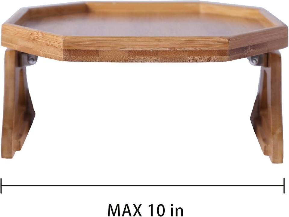 Eco-Friendly Bamboo Clip-On Tray Table for Drinks & Remote - Space ...