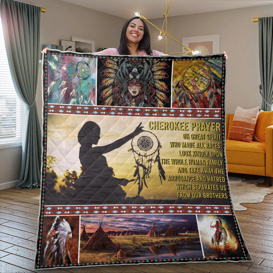 Native American - Cherokee Prayer Quilt, Native American Quilt Blanket ...