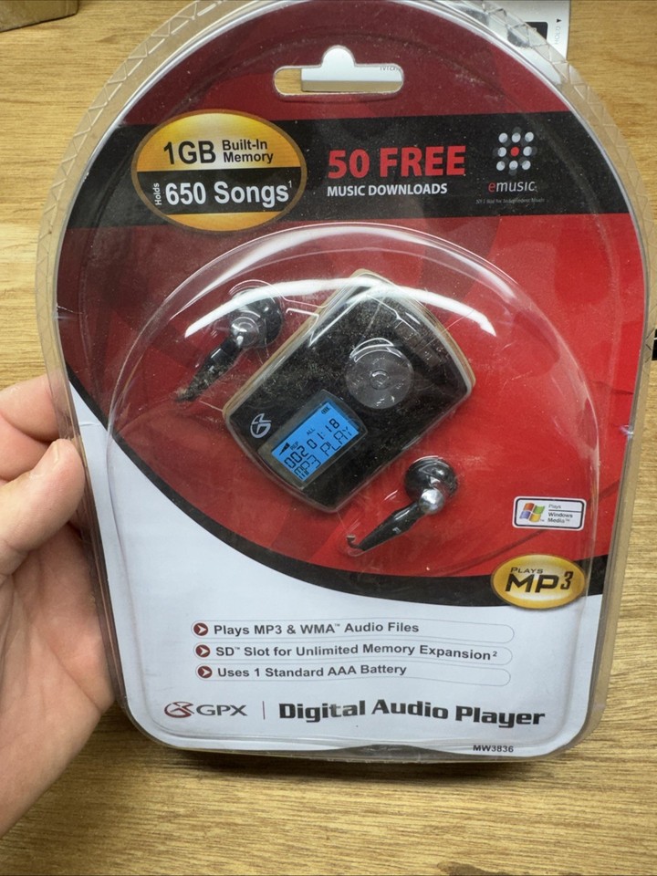 GPX MW3836 Silver/Black ( 1 GB ) Digital Media Player 47323338366| eBay