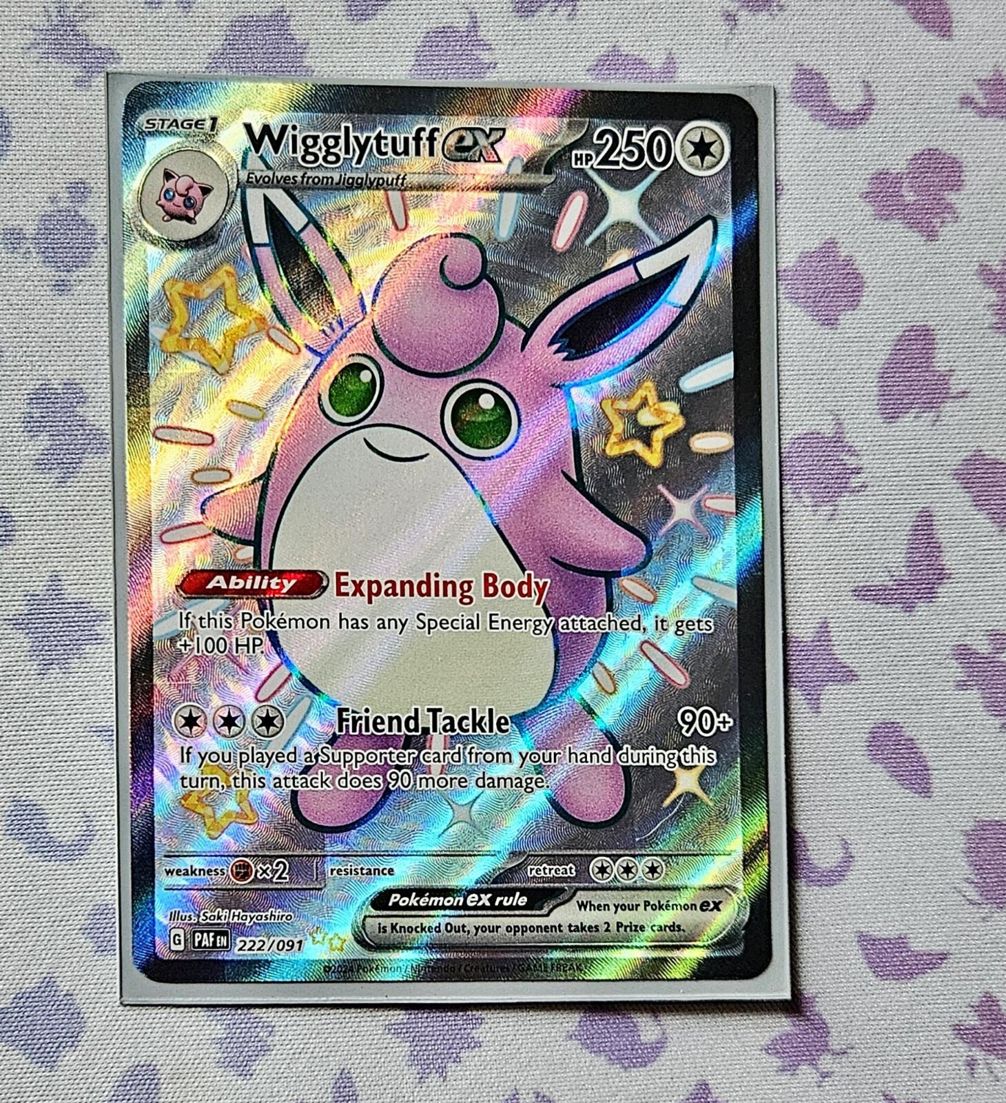 Wigglytuff Ex 222/091 - Paldean Fates - Shiny Ultra Rare - Pokémon TCG ...