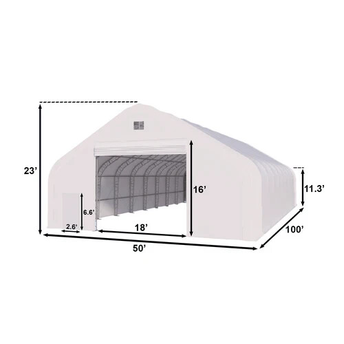 50x100x23 27 oz PVC Dual Truss Fabric Canvas Storage Building Shop ...