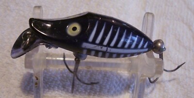 VINTAGE HEDDON TINY RUNT LURE 10-4-22 BLACK SHORE 1-7/8" | eBay