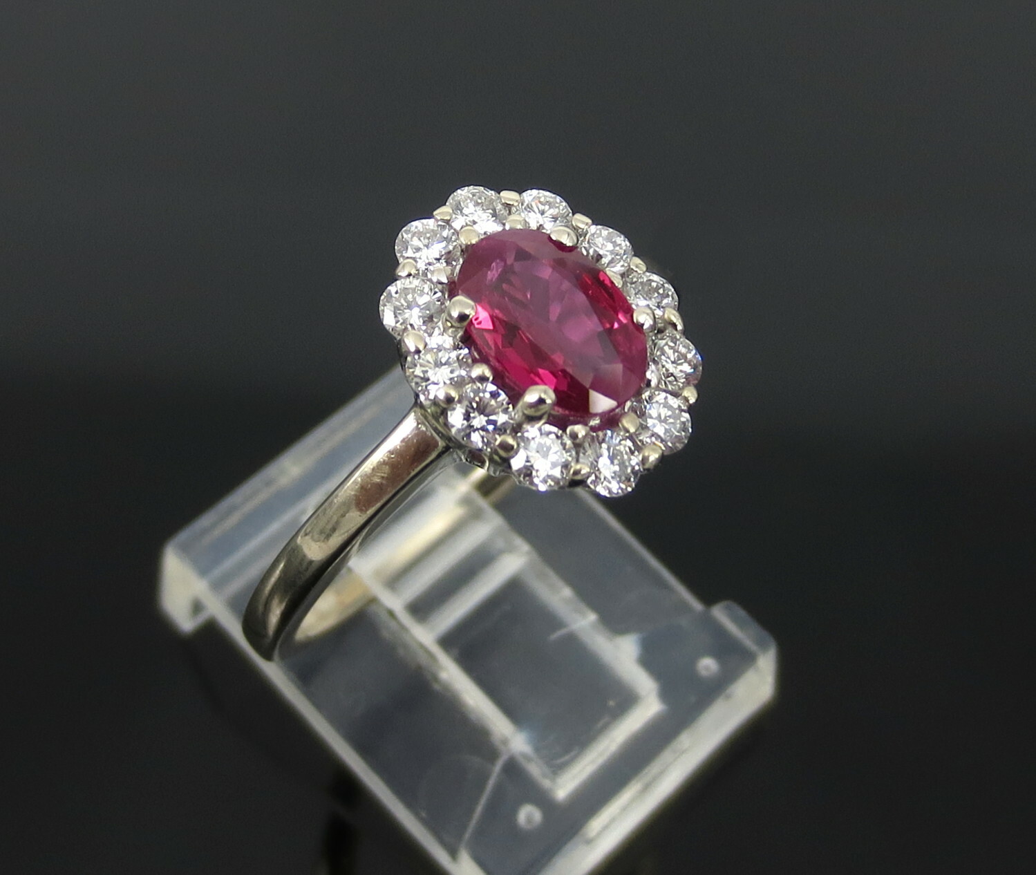 Fine 1.0ct Mogok Ruby & 0.60ct Diamond 18K Yellow Gold Cocktail Ring | eBay