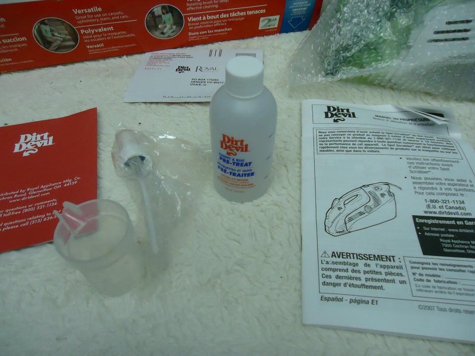 DIRT DEVIL SPOT SCRUBBER CARPET CLEANER FD10005XB (new missing shampoo ...