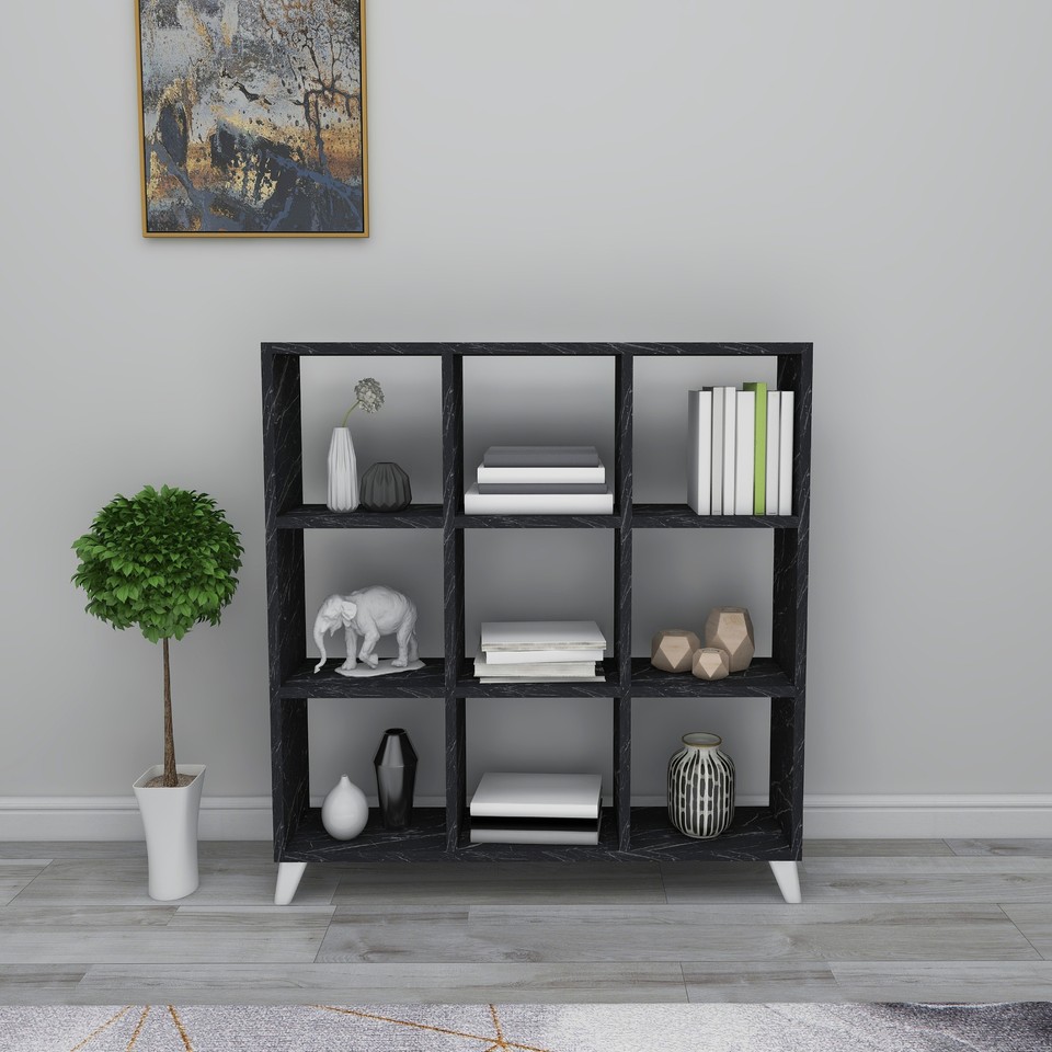 9 Cube Square Bookcase With Legs Cabinet Storage Shelving Display Wood ...