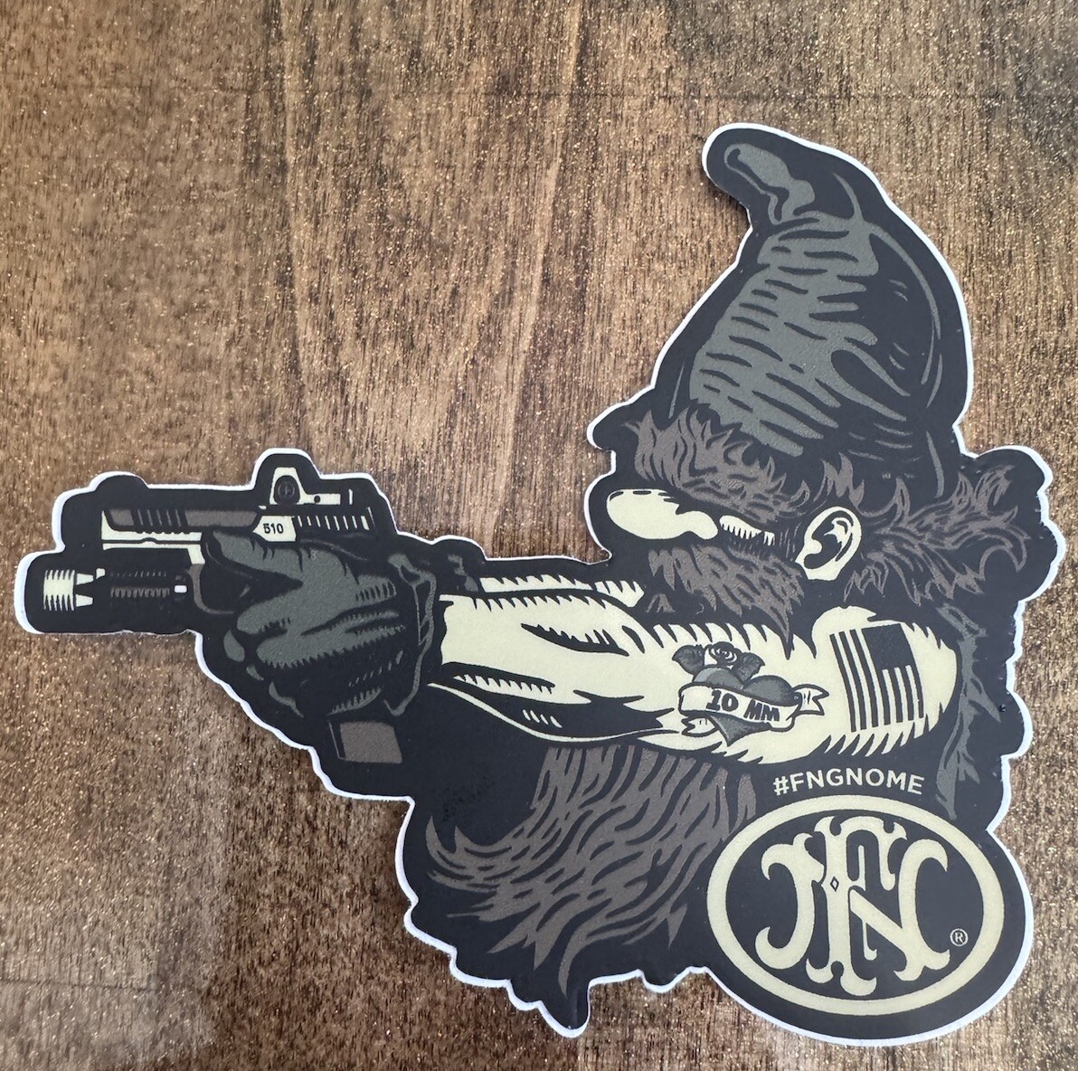 New SHOT Show 2024 FN Firearms Gnome Sticker | Grelly USA
