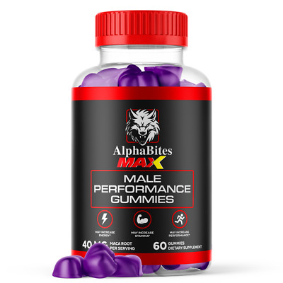 Alpha Bites Max Gummies AlphaBites Max Supplement for Men (60 Gummies ...