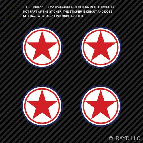 (4x) 1.5" Korean People's Army Air Force Roundel Sticker KPAF North ...