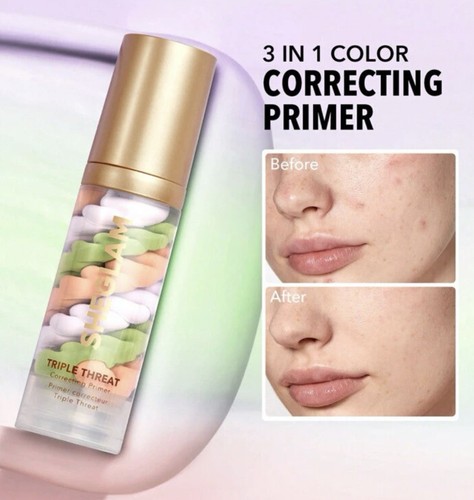 Sheglam TRIPLE THREAT Colour Correcting Swirl Primer Pink Green Purple ...