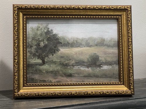 Countryside 5x7 Framed Landscape Tree Print Tabletop Decor Antique Gold ...