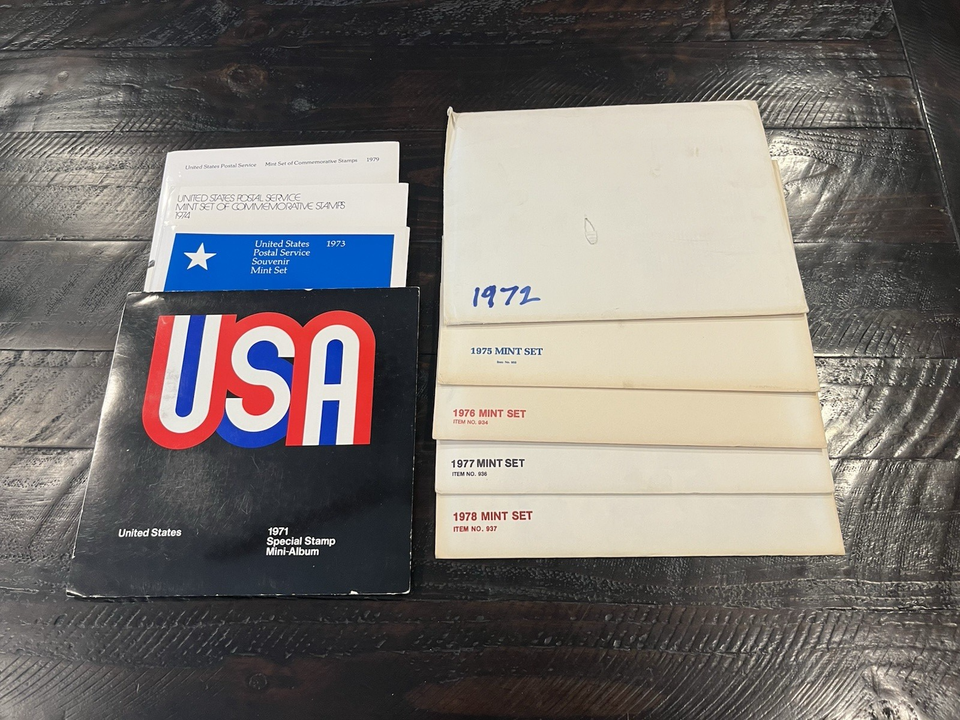 Lot US 1971–1979 Commemorative Year Sets – 9 USPS Mint Sets MNH ...