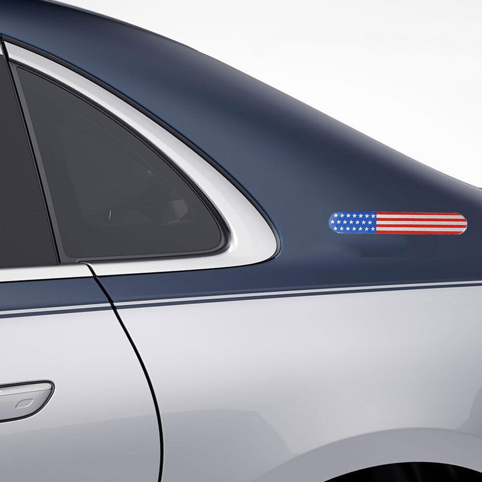 2pcs 3D American Flag Emblem Metal Car Sticker Side Fender Badge ...