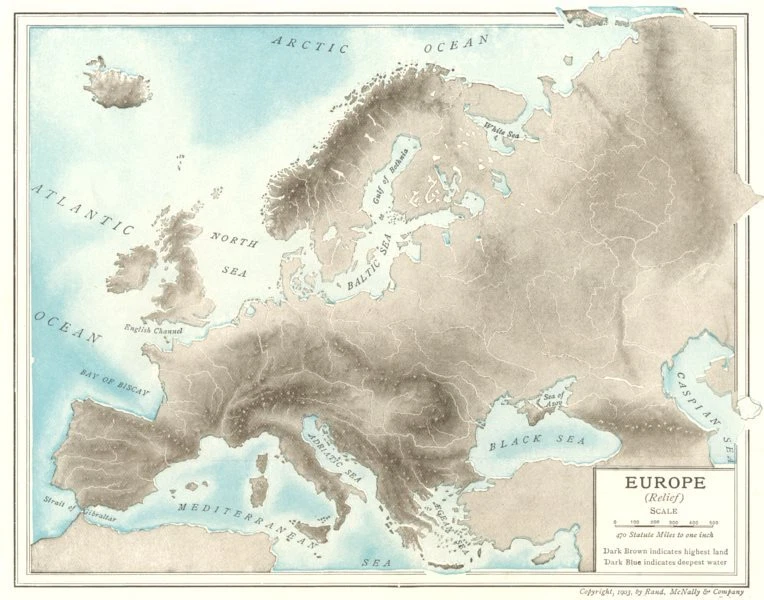 Europe Map With Mountains