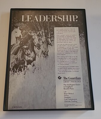 The Guardian Group Insurance Horses Print Ad 1988 Framed 8.5x11 | eBay