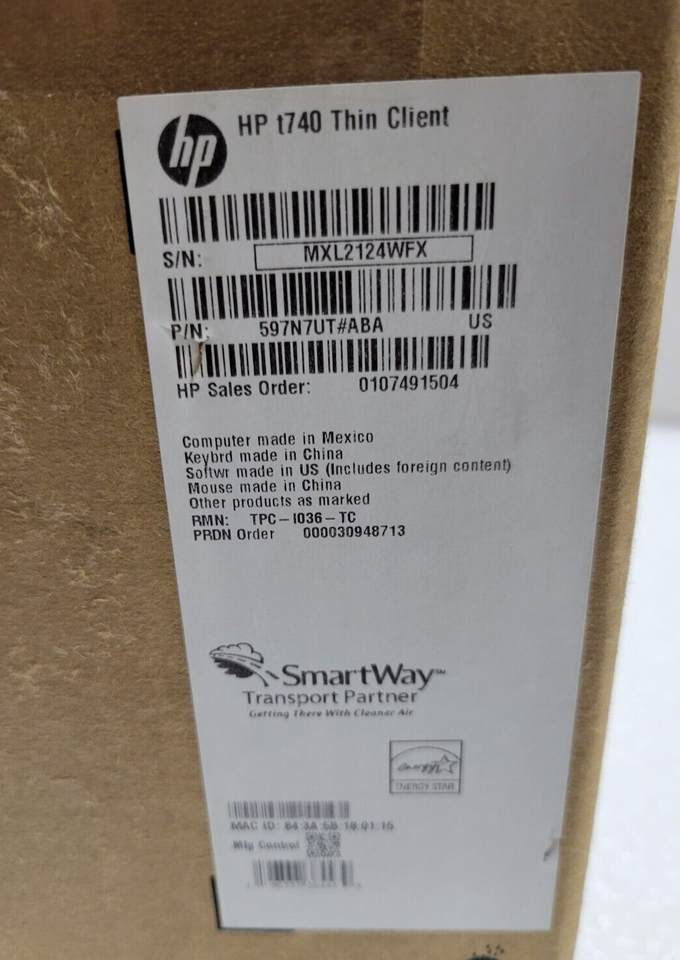 HP t740 Thin Client AMD Ryzen Embedded 8GB 64GB win10 IoT Enterprise Wi ...