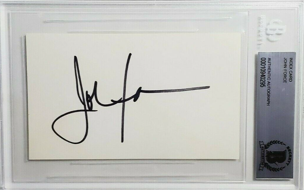John Force Signed 3x5 Index Card Autograph Auto BGS BAS NHRA HOF GOAT ...