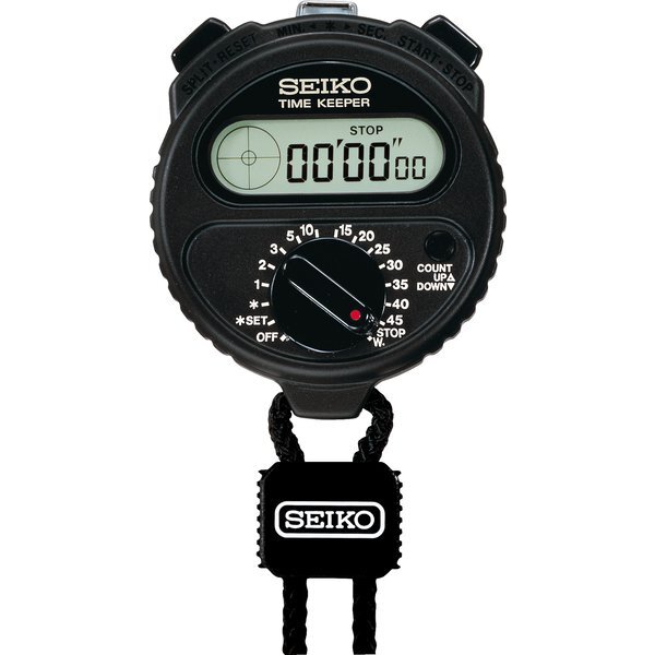 SEIKO STOPWATCH TIMEKEEPER SSBJ025 Black Waterproof Digital quartz ...