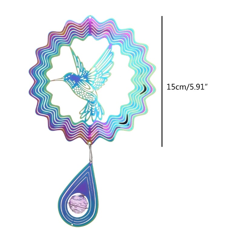 Stainless Steel Wind Spinner Hanging-Ornament Outdoor Garden Decoration ...