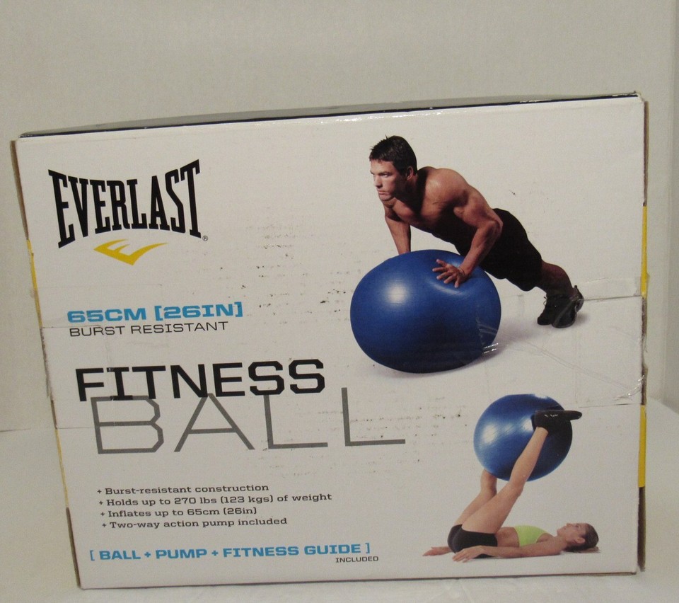 Everlast Fitness Ball, Burst Resistant 26 IN, Holds 270 lbs. Full Body ...