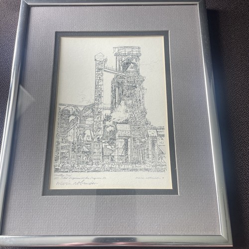 DUQUESNE US STEEL Mill Plant Nevin Robinson Art Print Matted Framed ...
