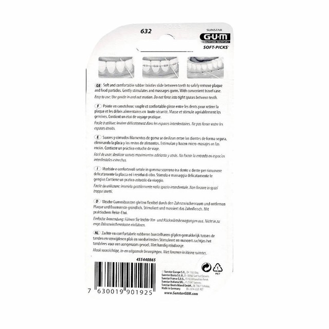 GUM Toothpicks Soft Interdental Brush SUNSTAR 80 Picks With Travel Case ...