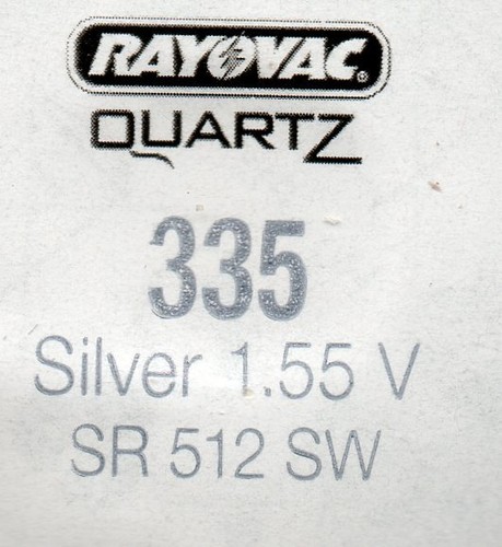 New SEIKO or RAYOVAC watch battery 335 SR512SW 1.55v button cell silver ...