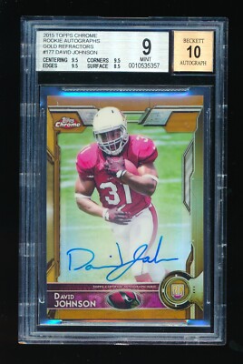 BGS 9 DAVID ROBINSON 2015 TOPPS CHROME GOLD REFRACTOR AUTOGRAPH AUTO RC ...