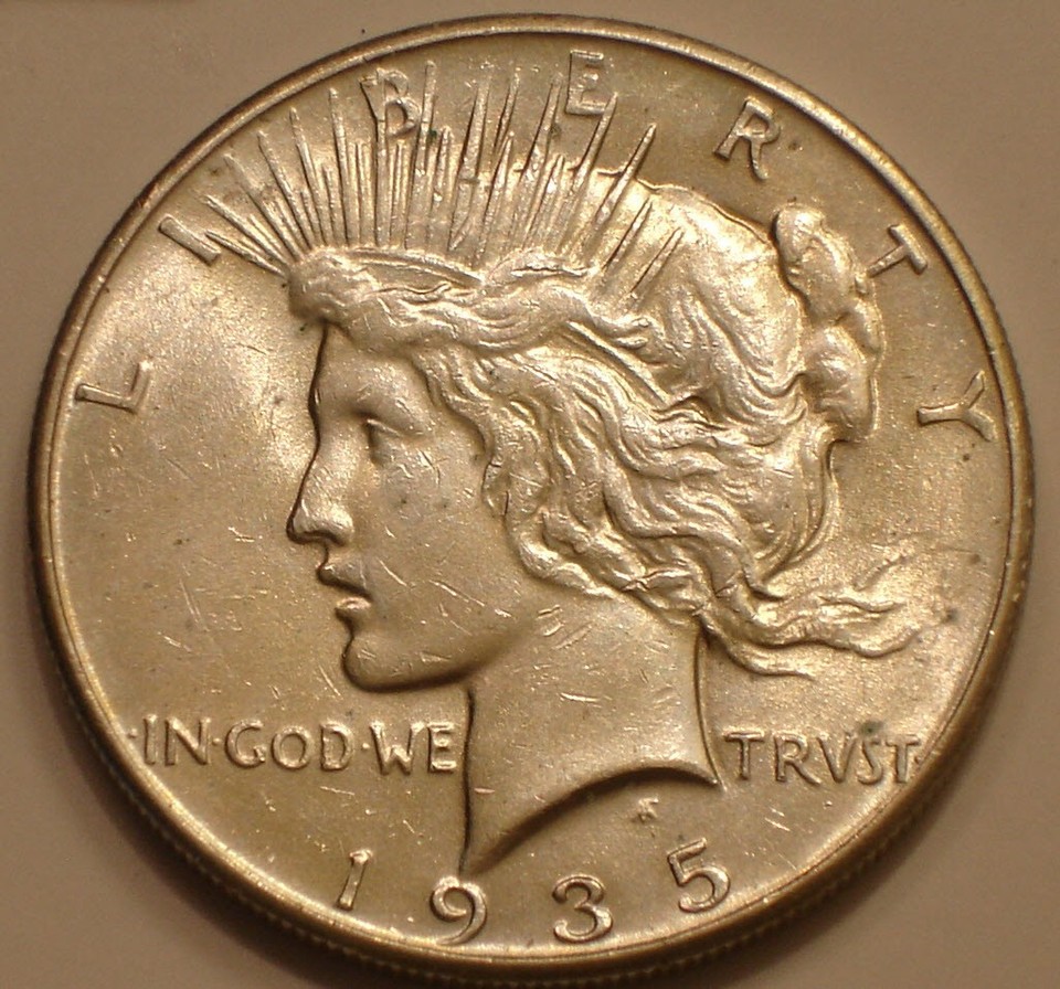 1935-P Peace Silver Dollar frosty BU Full CARTWHEEL LUSTER | eBay