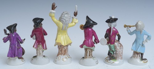 Antique Sitzendorf Porcelain Monkey Band, group of 6, circa 1910 | eBay