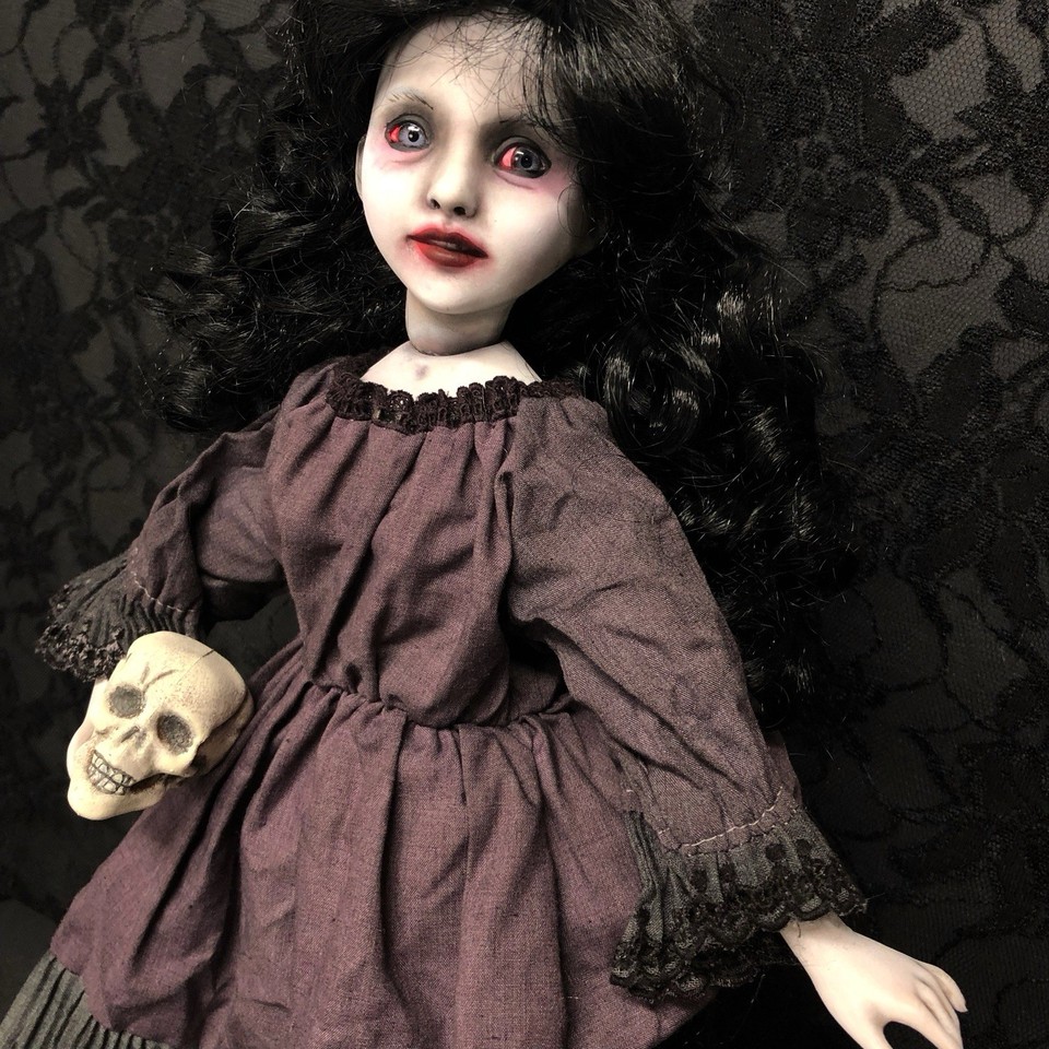 OOAK Creepy Odd 15” Haunted Ghost Witch Doll Scary Halloween Horror Art ...