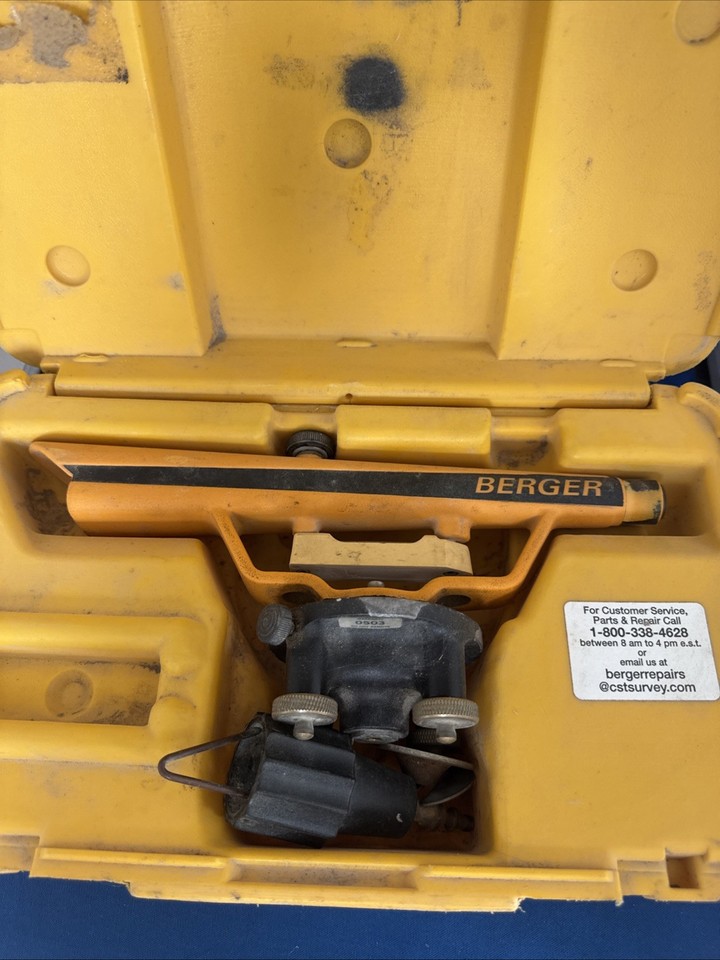 Berger Instruments Model 135 Surveying Transit Level with Hard Yellow ...