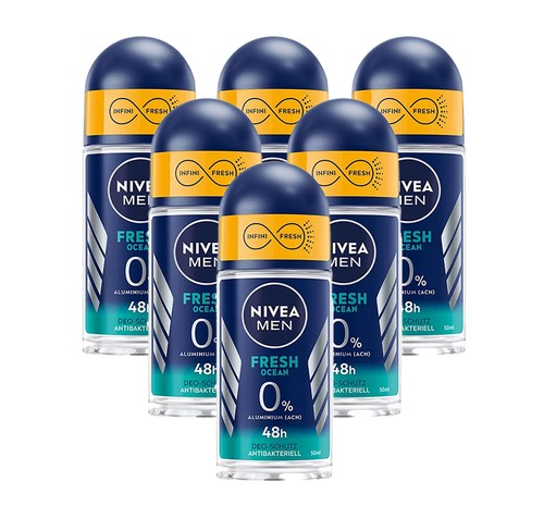 Nivea Men Fresh Ocean Alu-Free Deodorant Roll-On Infini-Fresh 50ml Bulk ...