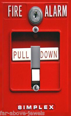 WALLPLATE RED FIRE ALARM Image Light Switch Plate & Outlet Covers New ...