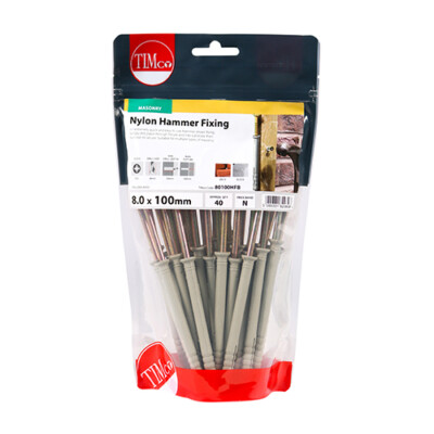 TIMco Nylon Hammer Fixings Masonry 8x 100mm | eBay