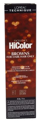 L'oreal Excellence Permanent Creme Hicolor H1 Coolest Brown 1.74oz | eBay