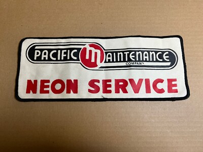 Vintage Pacific Maintenance Company Neon Sign Service Jacket Patch 11.5 ...