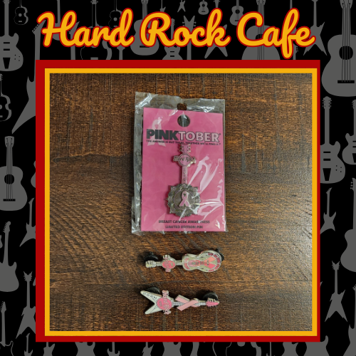 Set of 3 Hard Rock Café Collector Pins-Breast Cancer-Pink Guitar ...